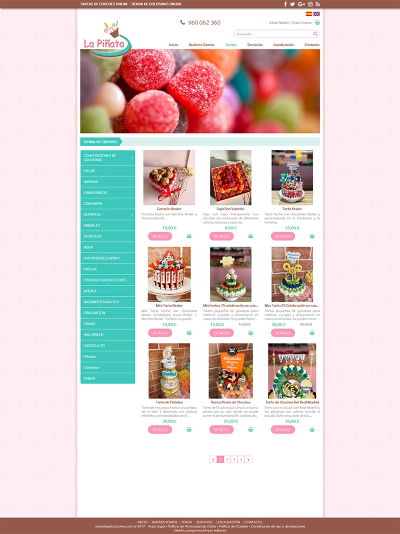 Desarrollo de un tienda online para La Piñata (Valencia) | Diseñado por ...